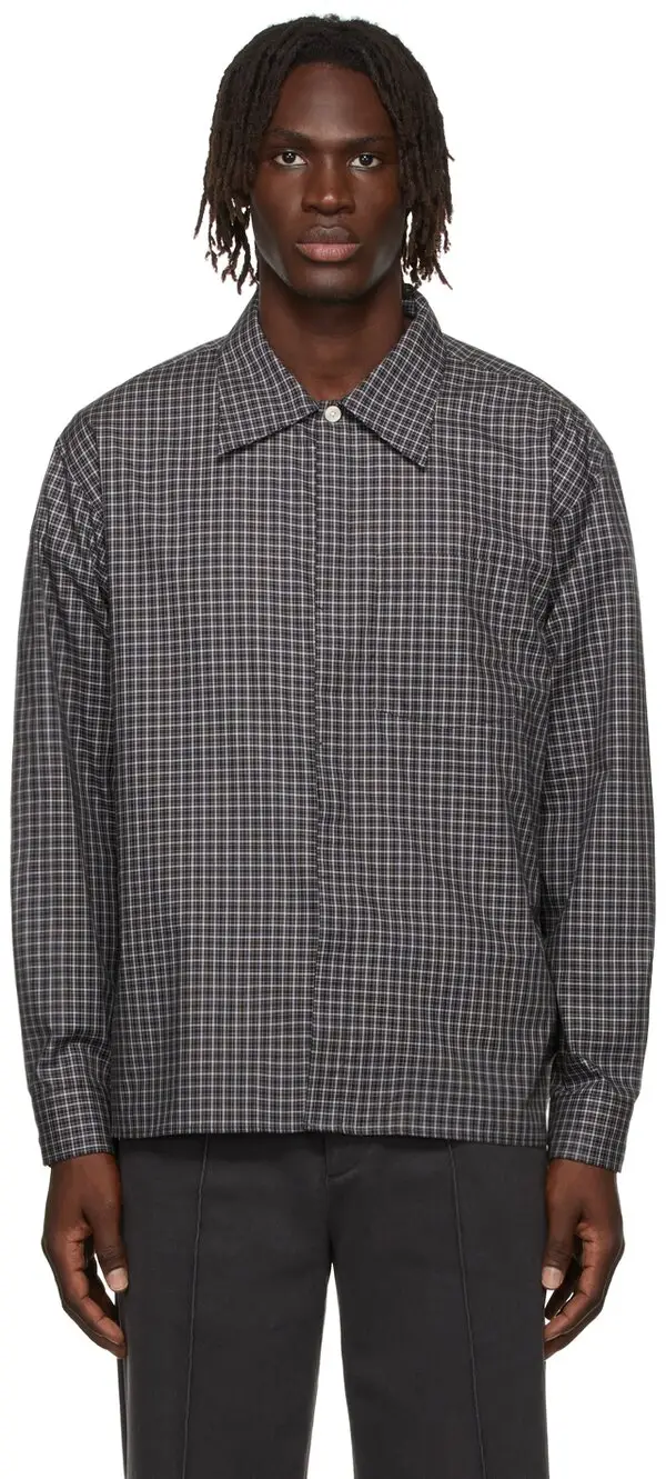 mfpen　FRAME SHIRT - BLACK TARTAN CHECK Mfpen Frame Check Shirt In Black Tartan Check - 40% Off